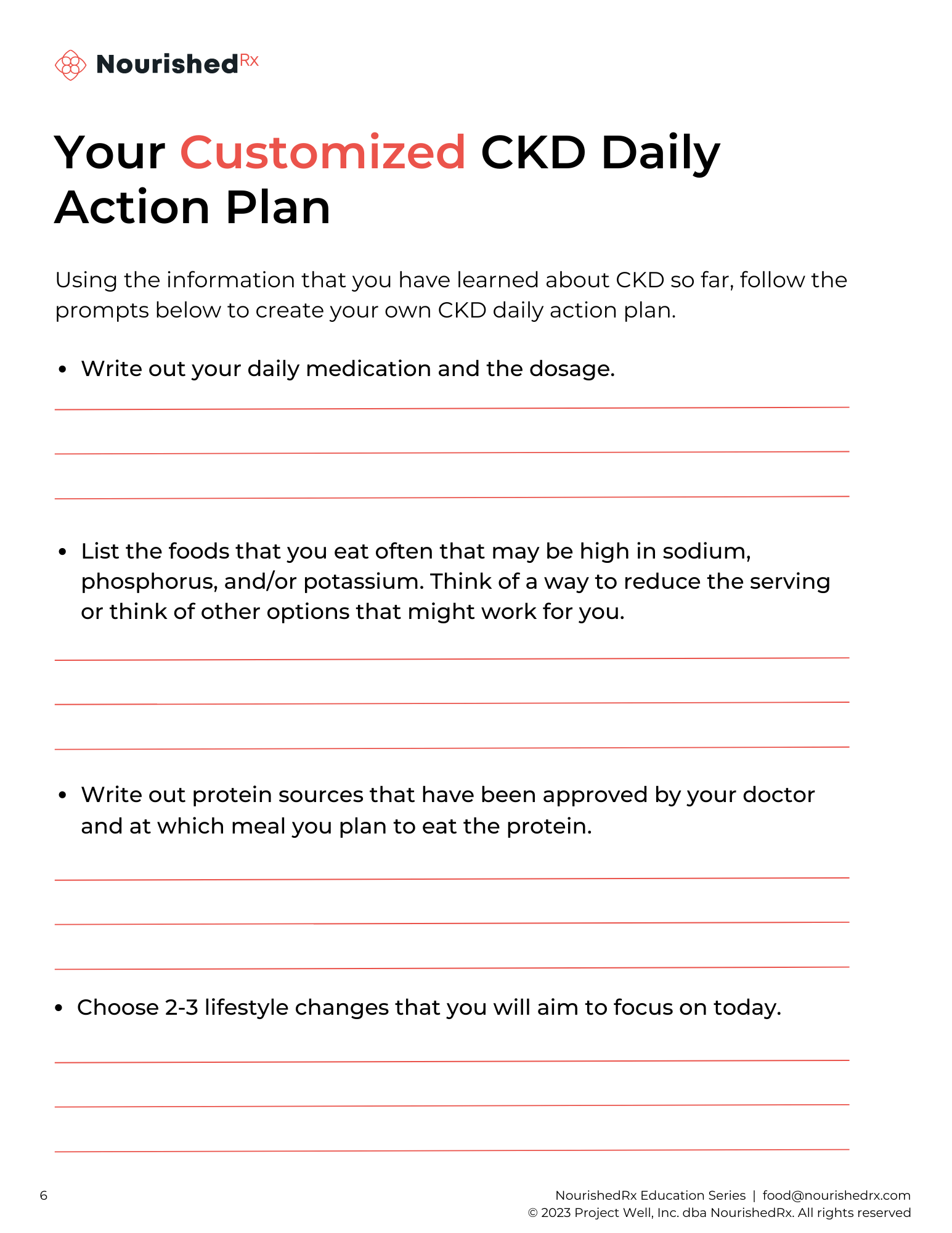 CKD Action Plan – NourishedRx