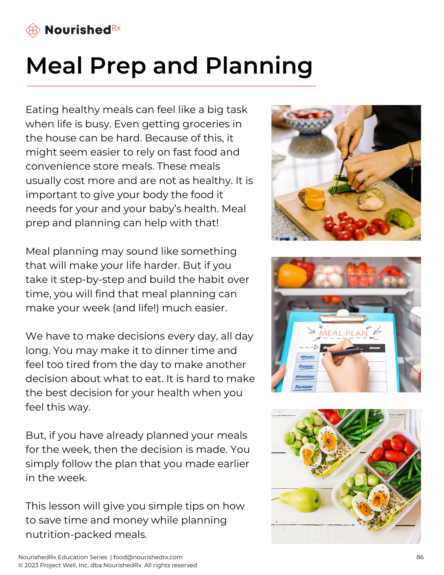 Making Life Easier with Meal Prep & Planning – NourishedRx